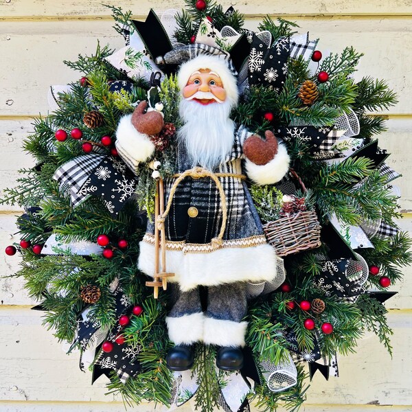 Santa Wreath - Etsy
