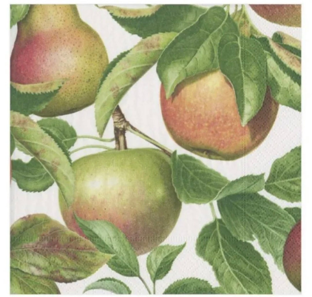 Apple Orchard Napkins, Fruit Napkins, Decoupage Napkins, Napkins for ...