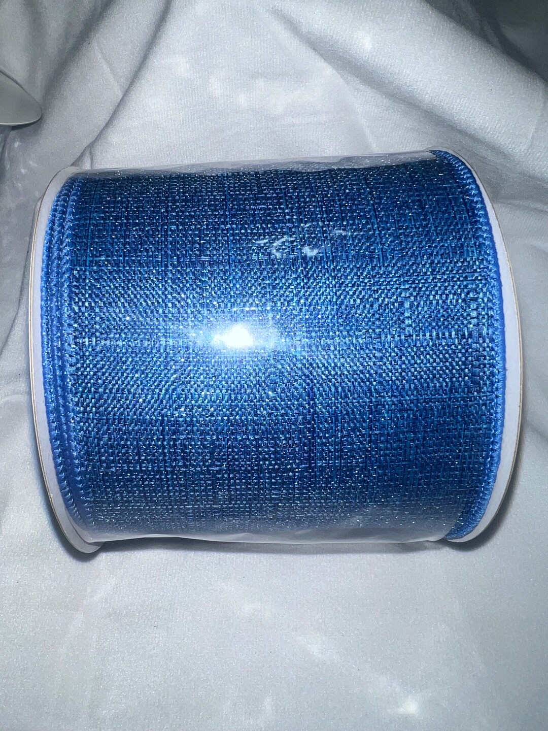 10 Yards 4 Wired Sparkly Metallic Blue Wired Ribbon - Etsy