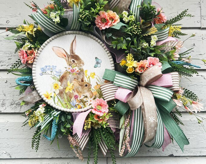 Spring Wreath for Front Door Large for Indoor or Outdoor, Easter Wreath ...