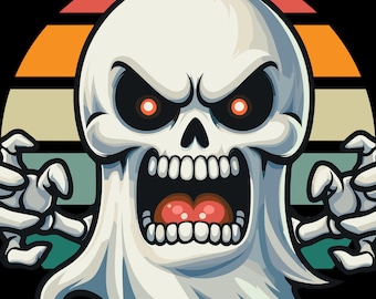 Spooky Halloween Skeleton Ghost PNG - Etsy
