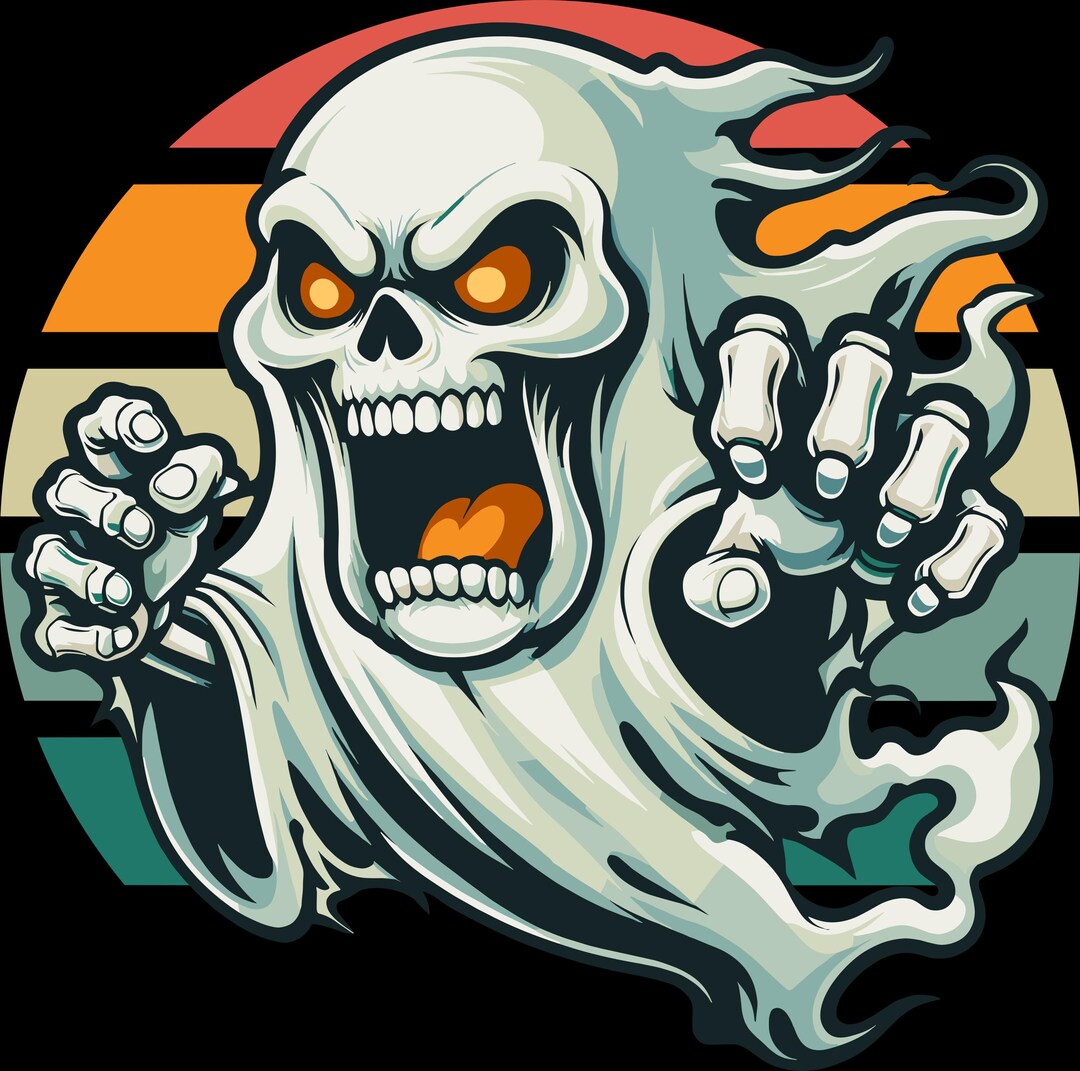 Spooky Halloween Skeleton Ghost PNG - Etsy