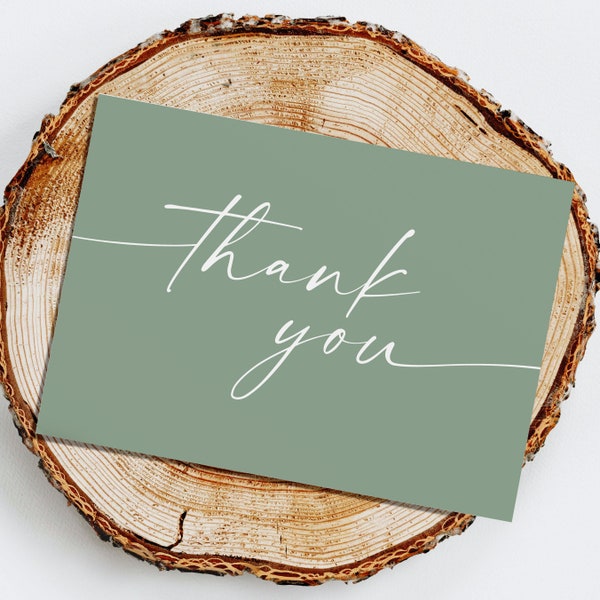 Sage Green Wedding Thank You Notes - Etsy