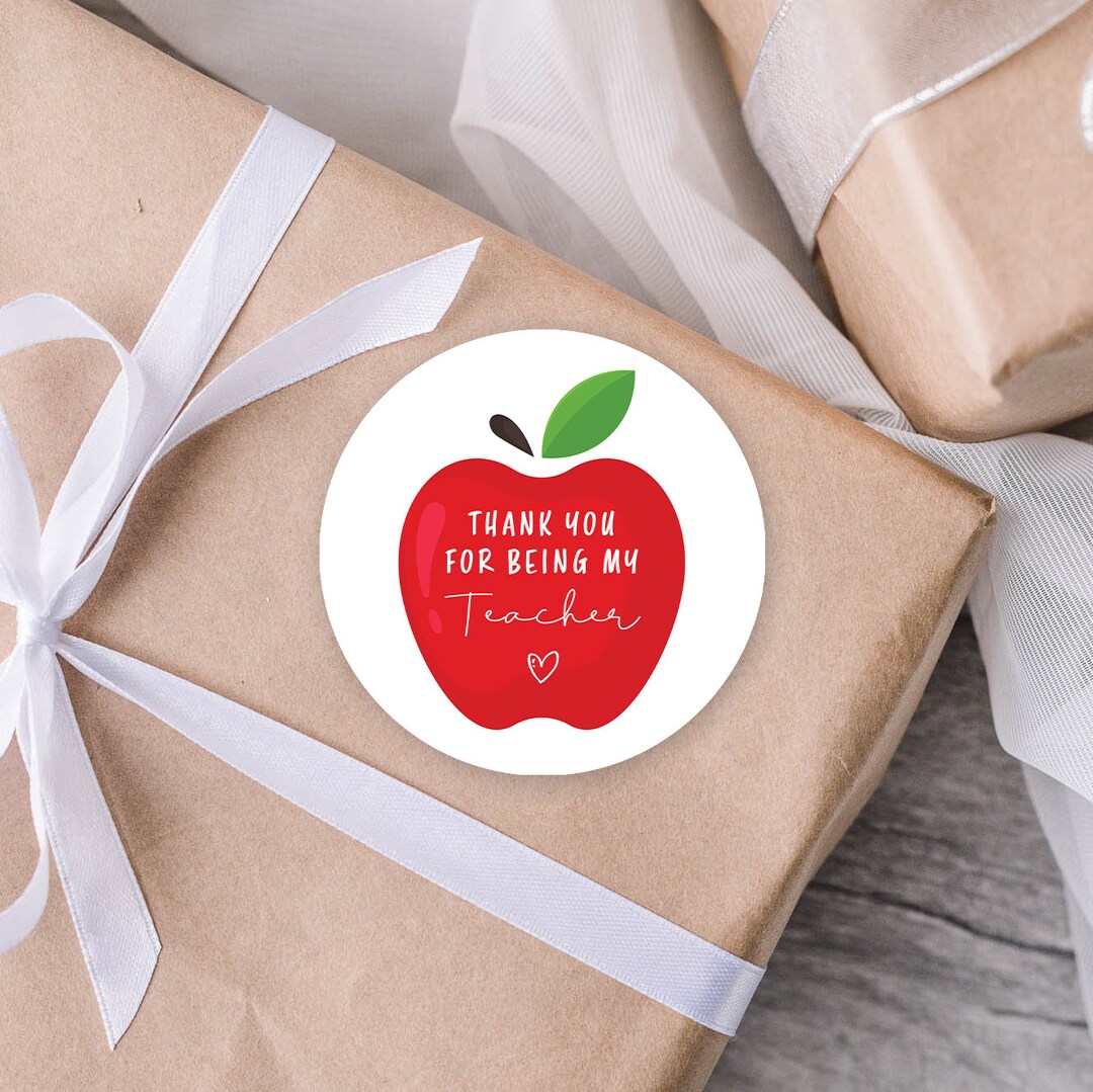 Teacher Apple 'thank You for Being My Teacher' Sticker - Etsy