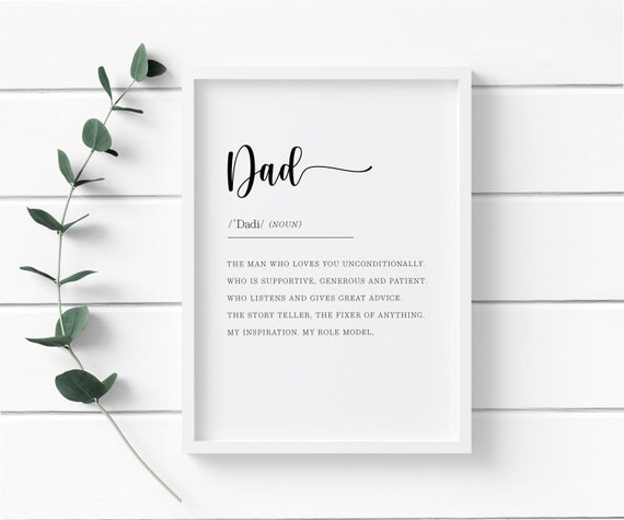 Dad/daddy Noun Print A3 A4 A5 Father's Day / Gifts for | Etsy UK