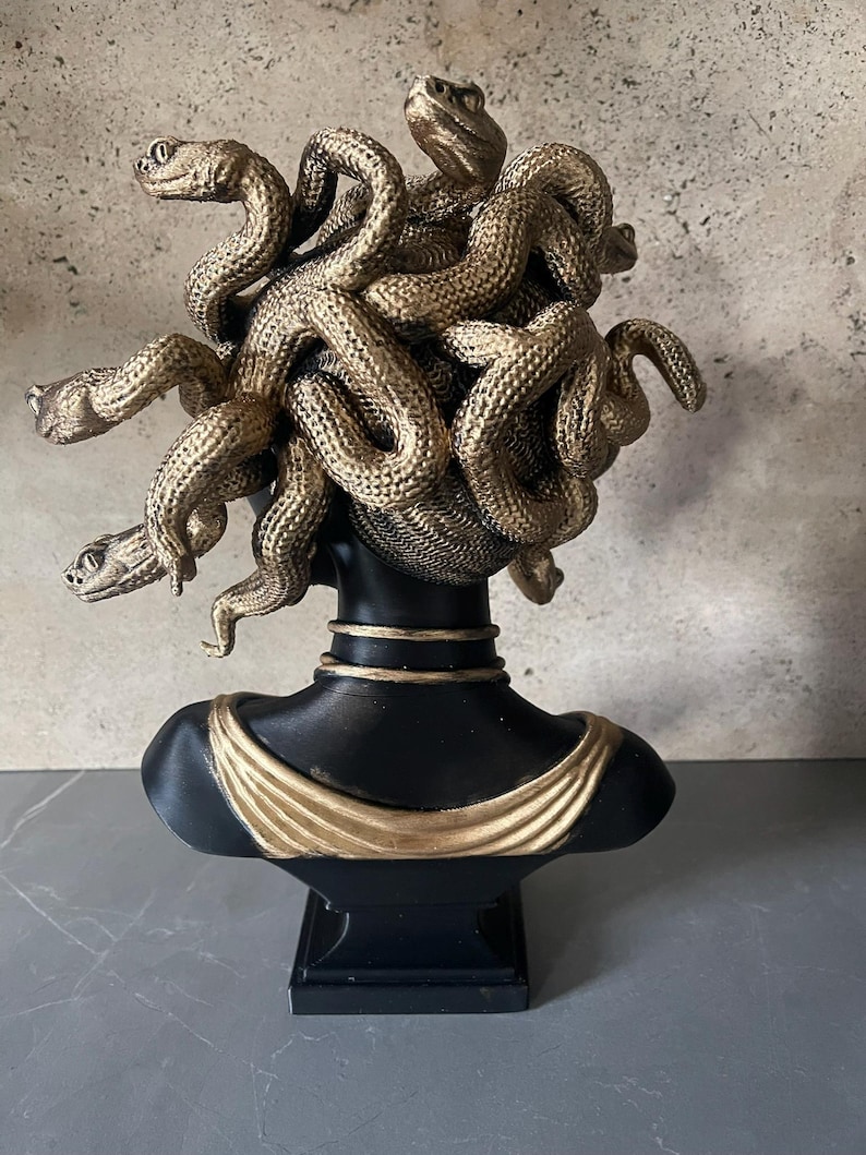 Medusa Bust Sculpture Greek Goddess Statue Gothic Decor Mythology Home ...