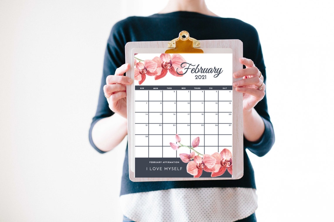 2021 Calendar, 2021 Affirmations Calendar, 2021 Monthly Calendar ...
