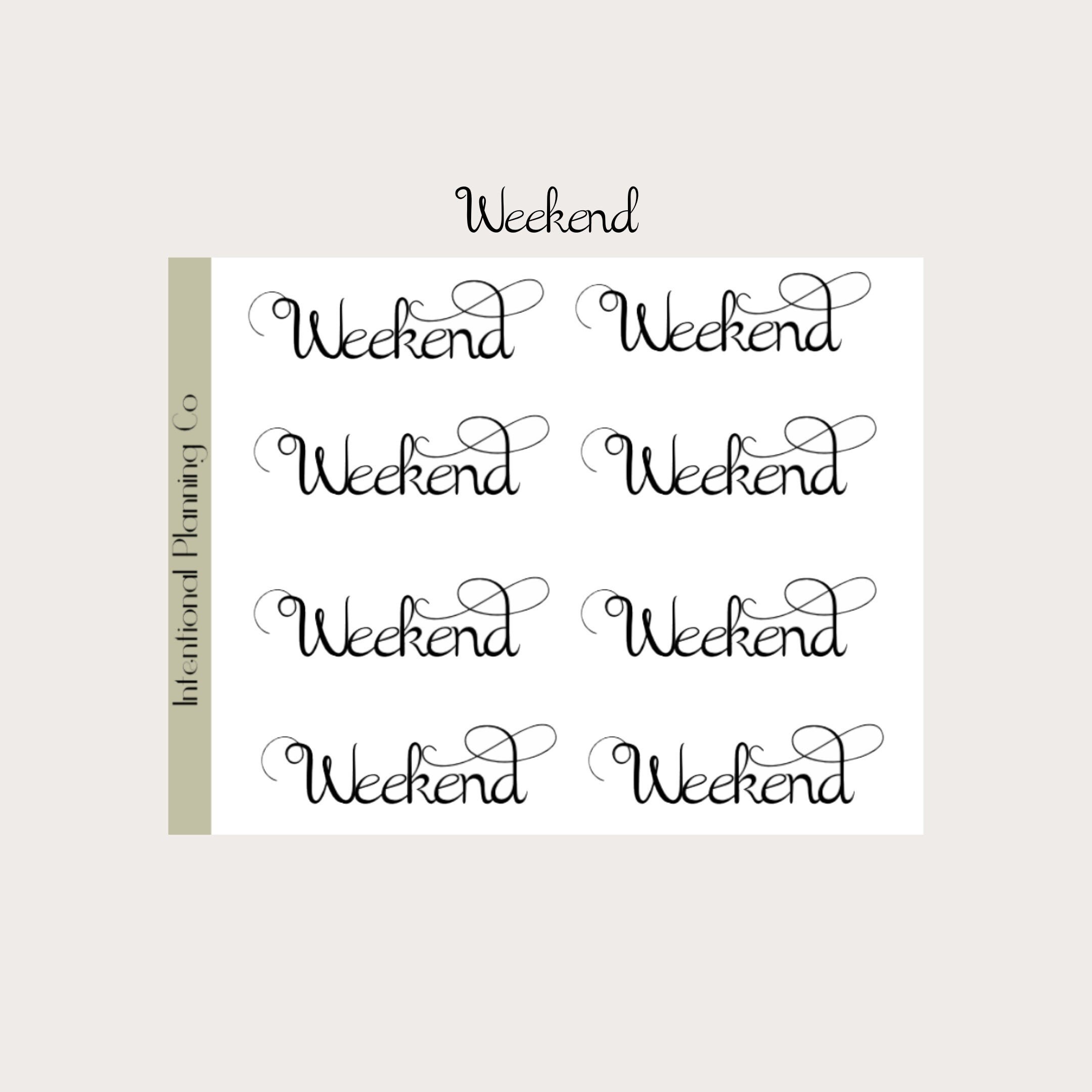 Weekend Script Planner Sticker Weekend Stickers Planner Stickers ...