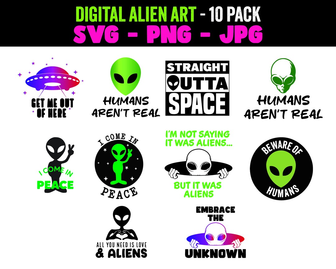 Alien Svg | Alien Png | Space Png | Space Svg | Outerspace Svg Png Jpg ...