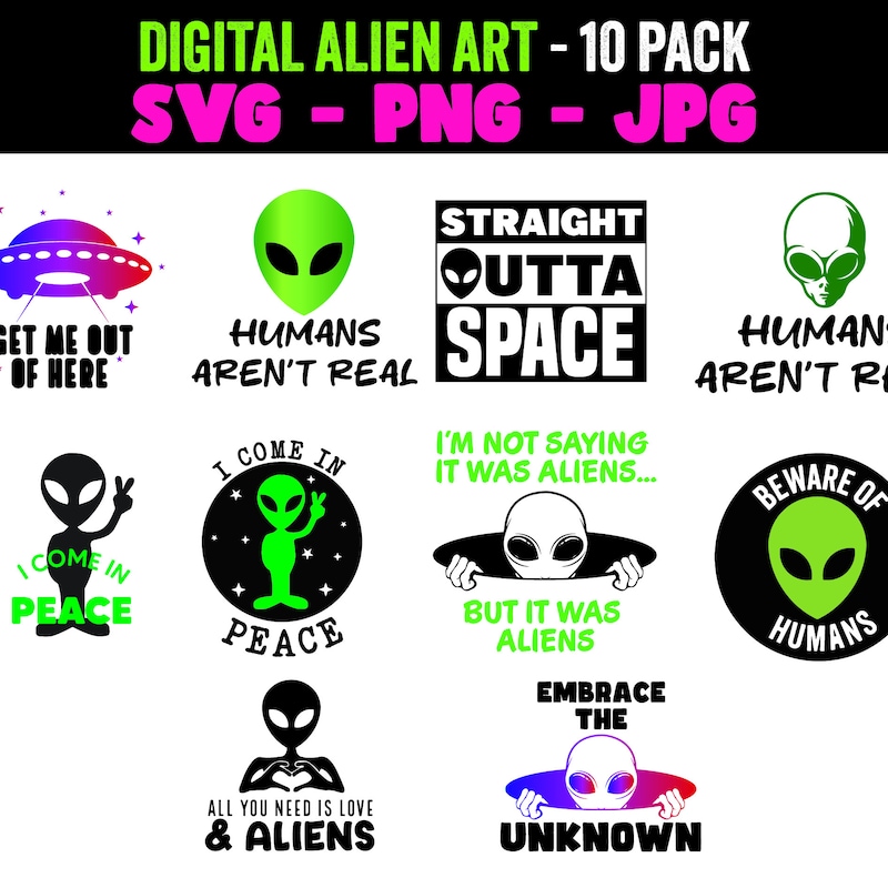 Alien Svg - Etsy