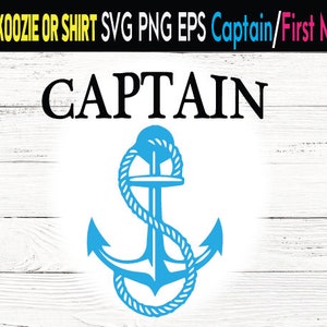 Captain / First Mate Can Koozie Svg Png Eps | Boating Svg Png Eps ...