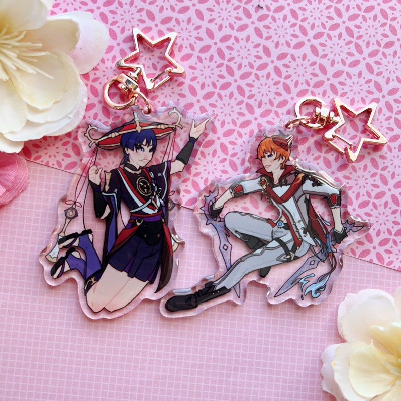 Genshin Impact Fatui Harbingers Acrylic Keychain Charm - Etsy