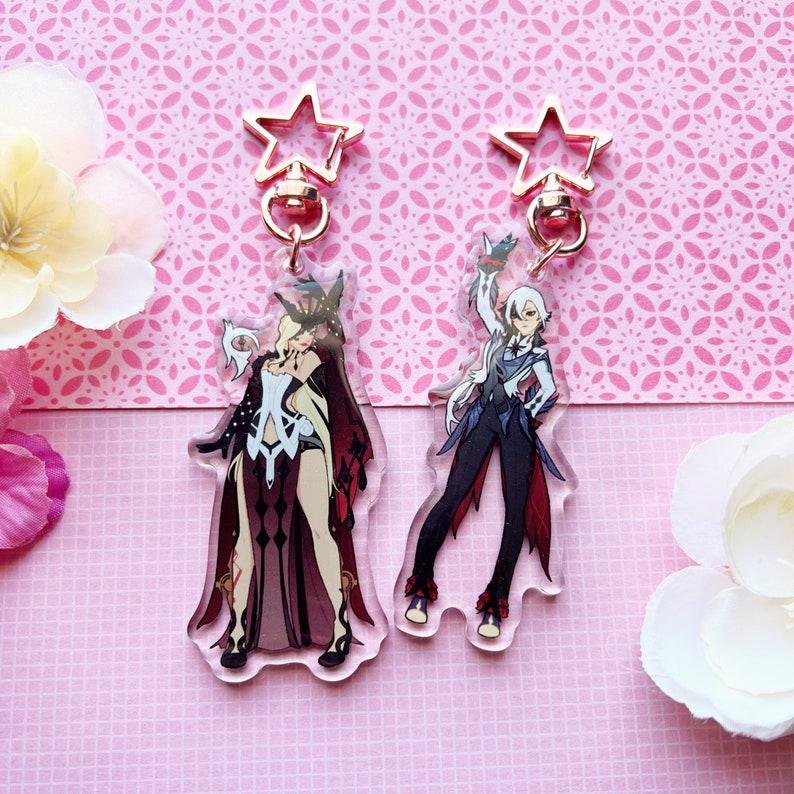 Genshin Impact Fatui Harbingers Acrylic Keychain Charm - Etsy