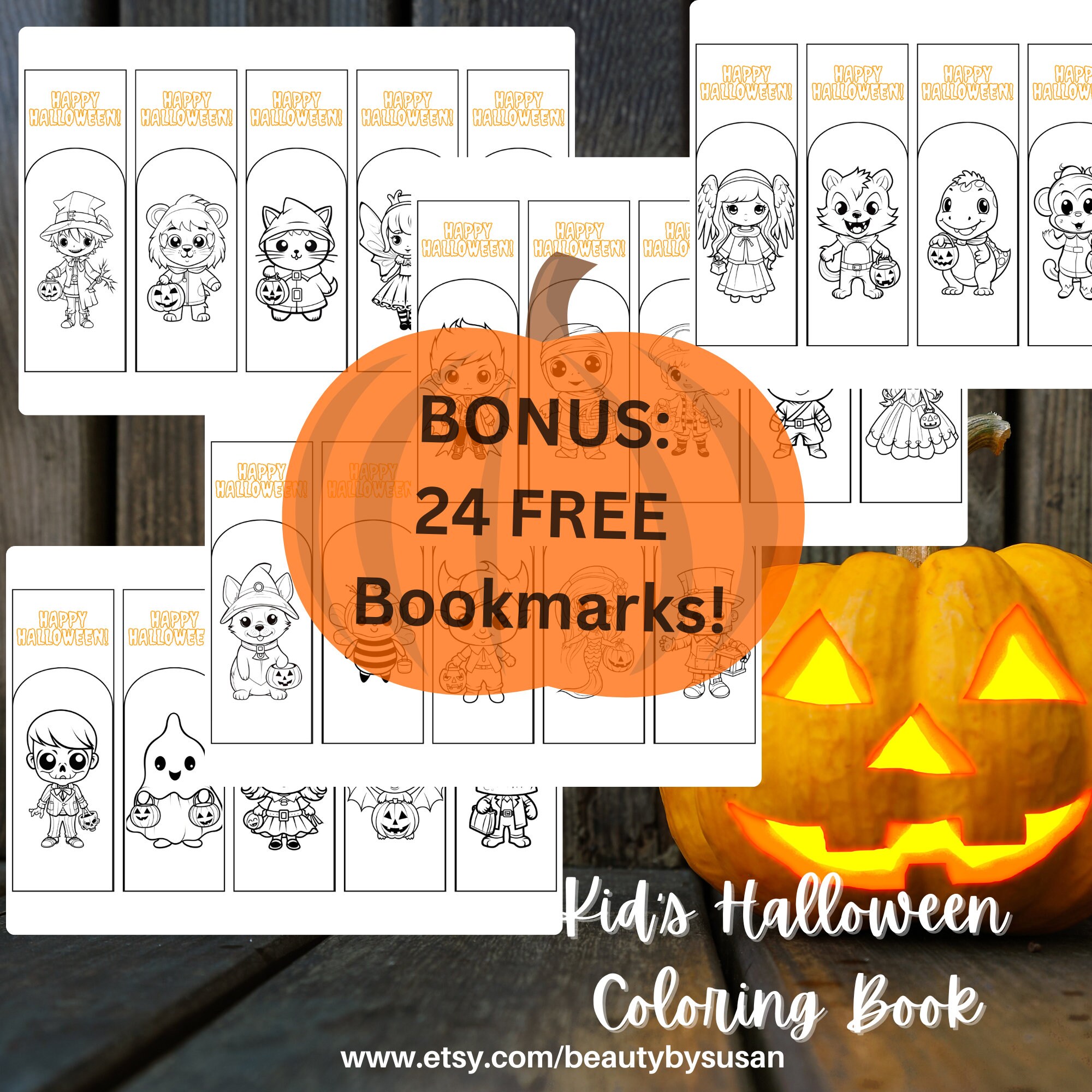 Halloween Coloring Pages for Kids | Halloween Character Coloring Book ...