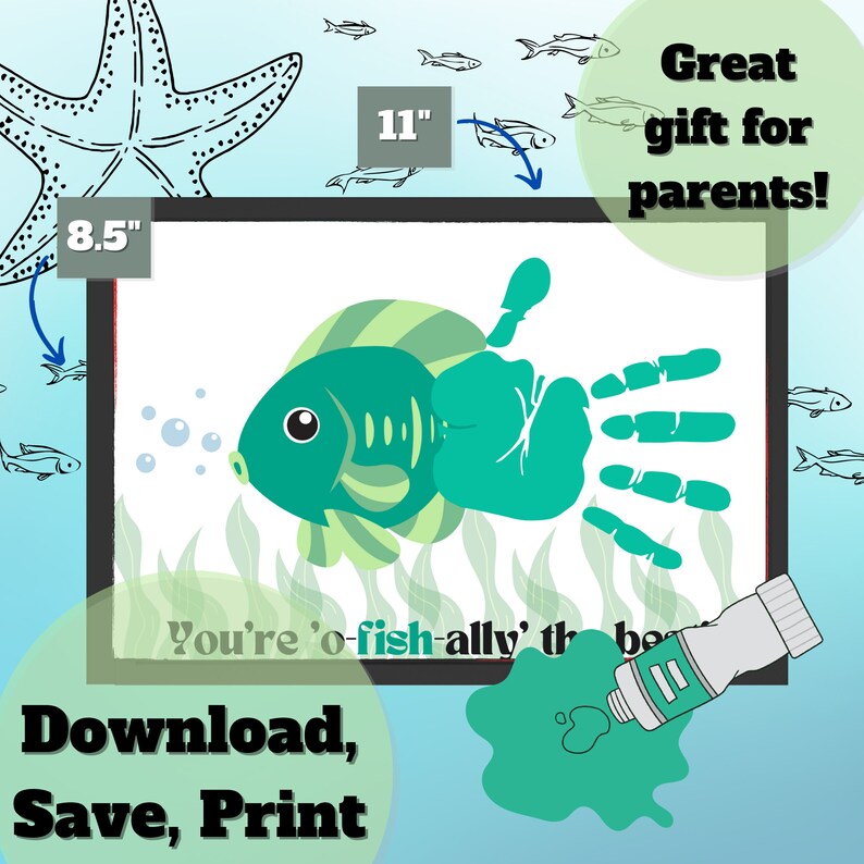 Little Fish Handprint Keepsake | Printable Craft Handprint ...
