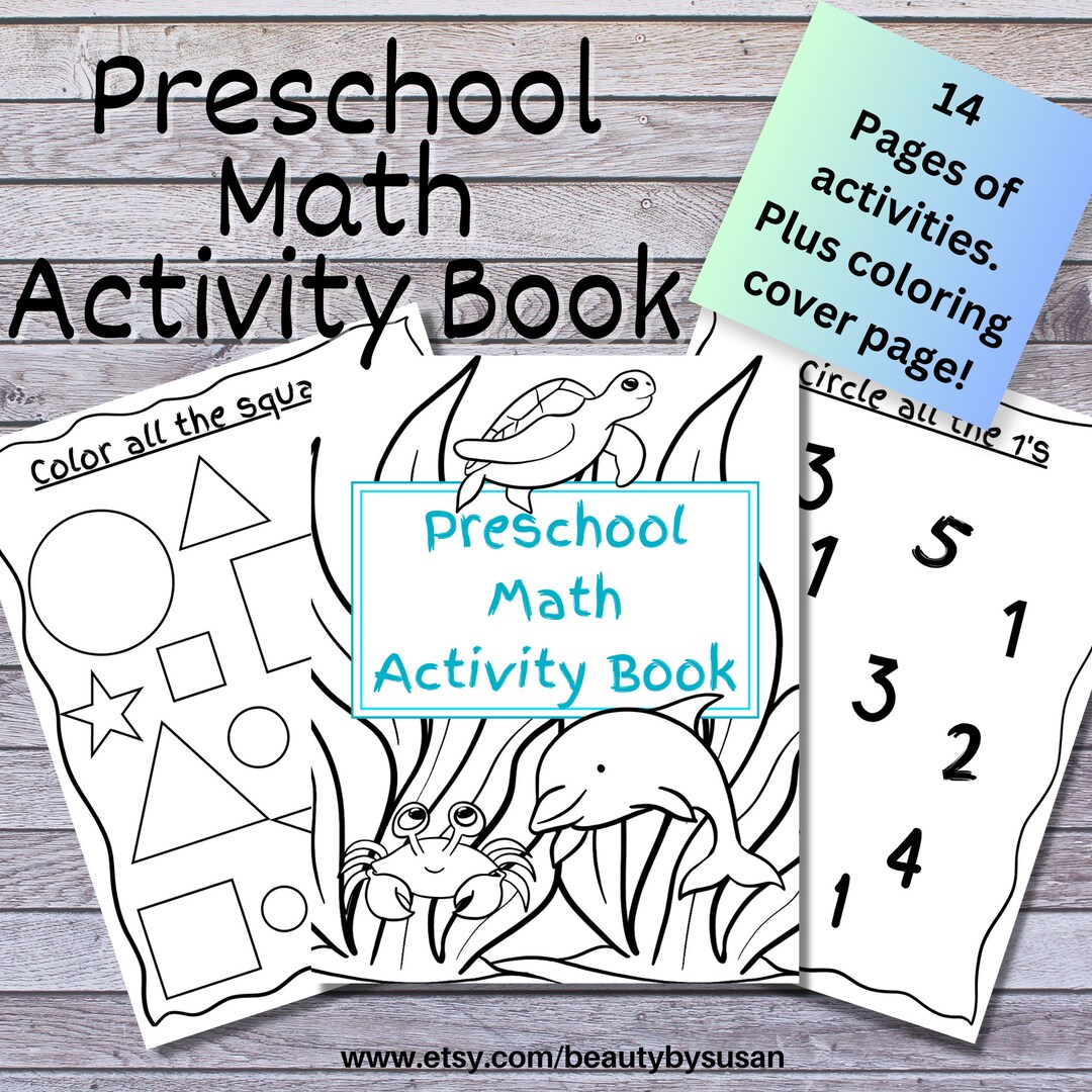 Preschool Math Activity Book | Numbers, Shapes, Patterns, Counting ...