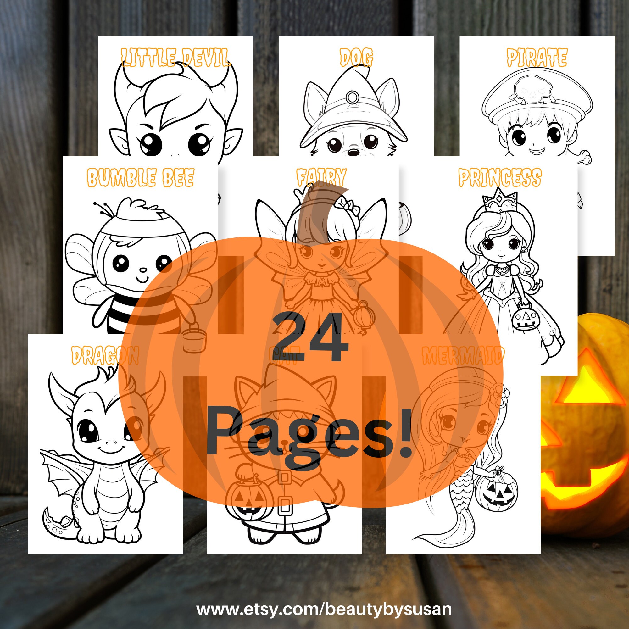 Halloween Coloring Pages for Kids | Halloween Character Coloring Book ...