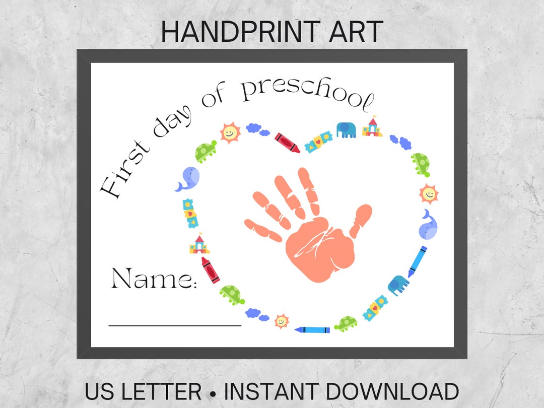 First Day of Preschool Handprint Art Keepsake (digital Download) - Etsy