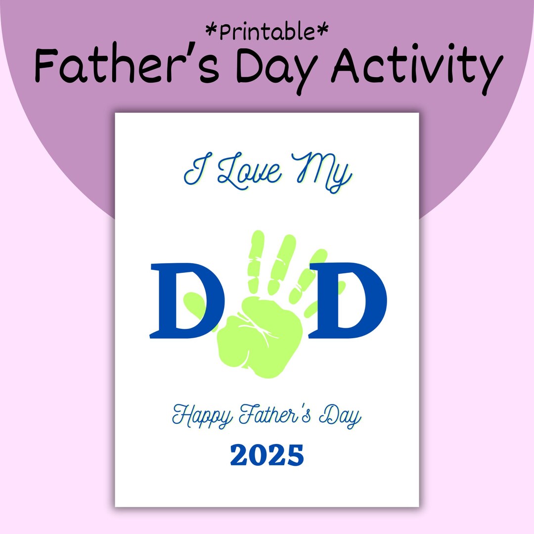 Little Handprint Keepsake | Printable Father's Day Handprint ...