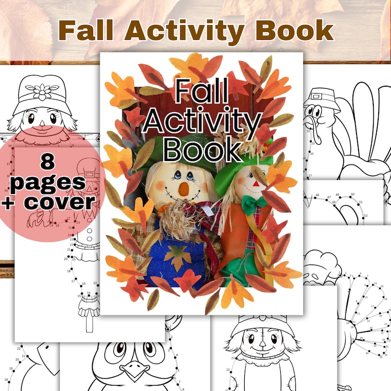 Printable Fall Dot-to-dot Pages for Kids, Autumn Connect the Dots ...