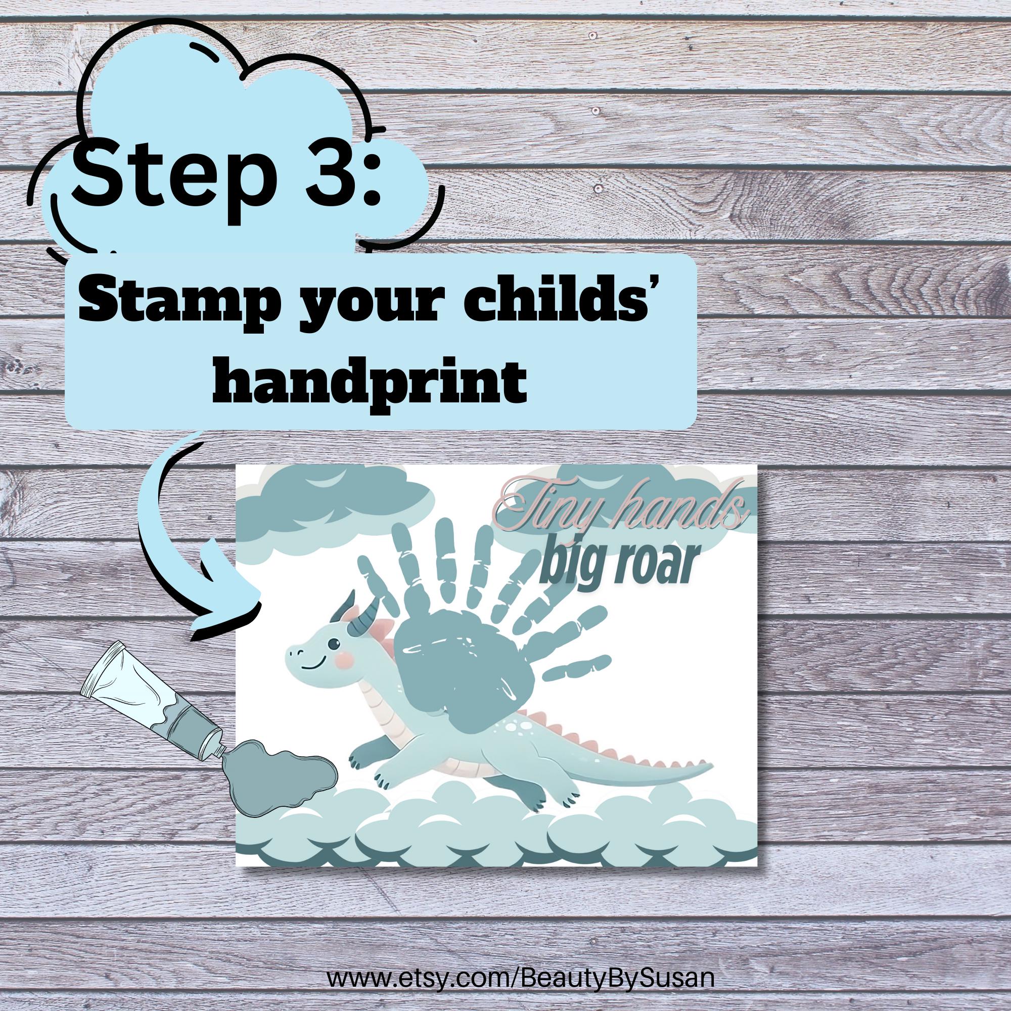 Dragon Handprint Art: Kids DIY Craft, Fantasy Keepsake (digital ...