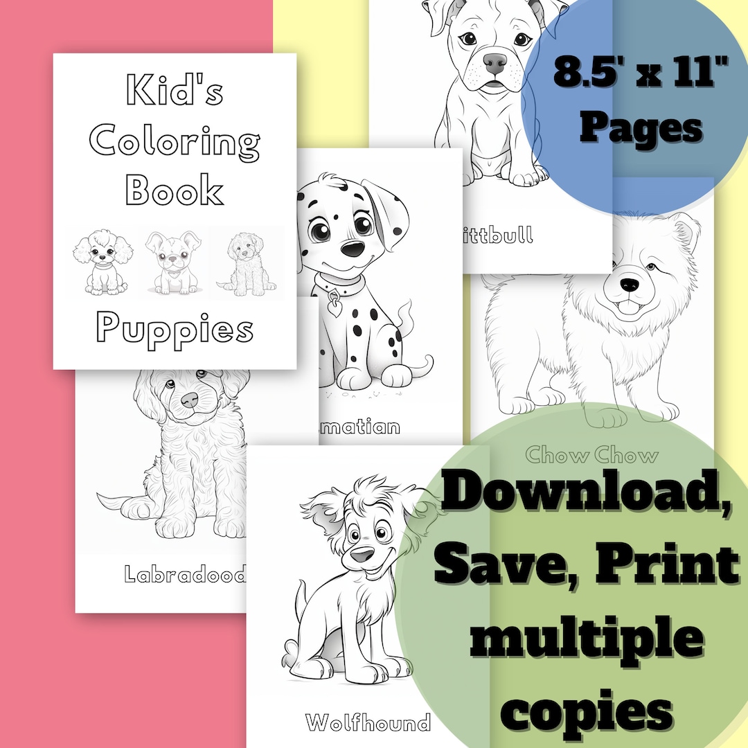 Puppy Dog Coloring Pages for Kids, Toddlers, Preschoolers | Different ...