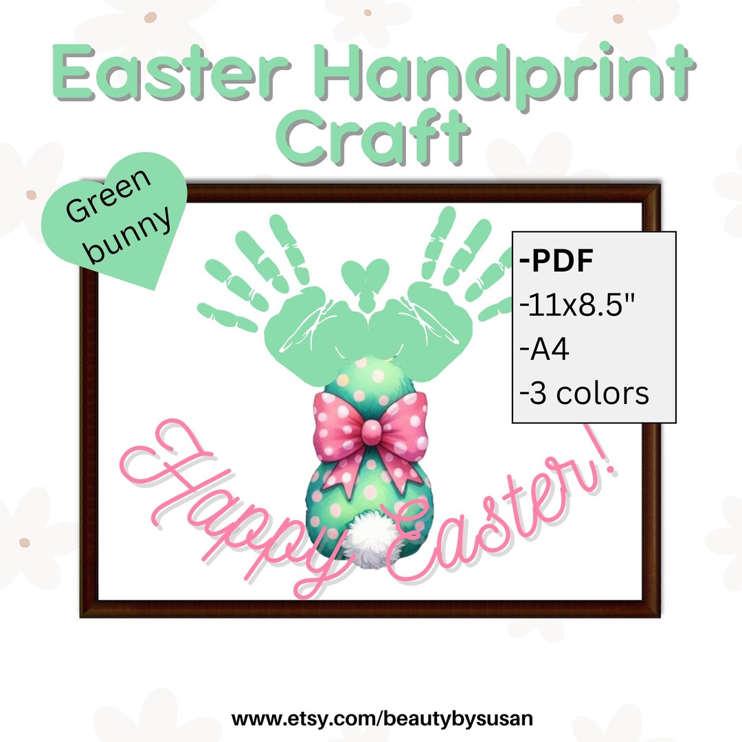 Easter Bunny Handprint Keepsake | Printable Craft Handprint ...