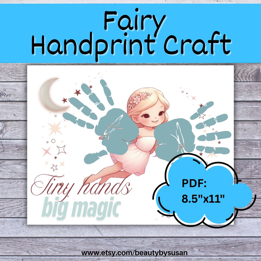 Fairy Handprint Craft Printable | Kids DIY Art - Nursery or Fridge ...
