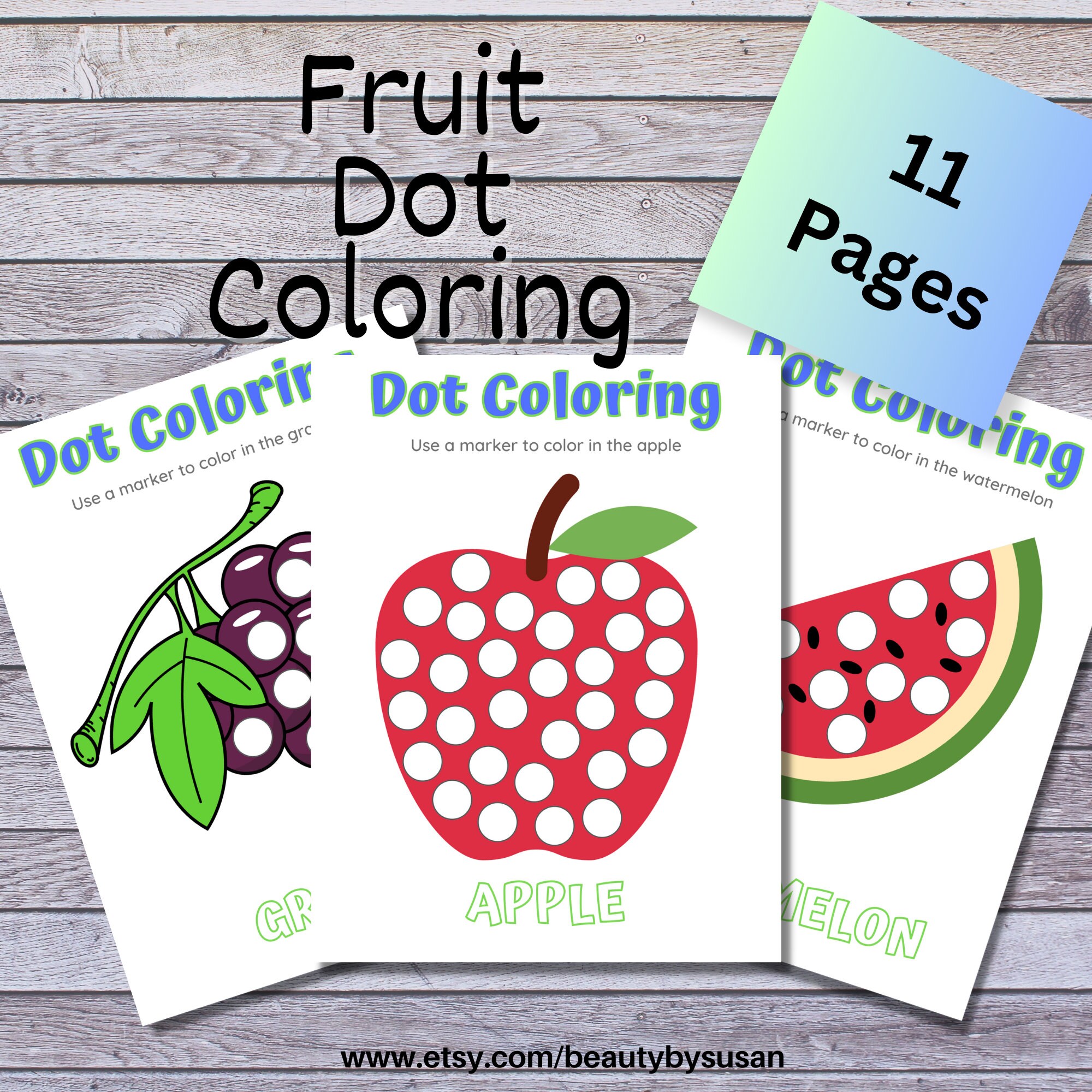 Fruit Dot Marker Coloring Pages | Early Learning Coloring Pages | Dot ...