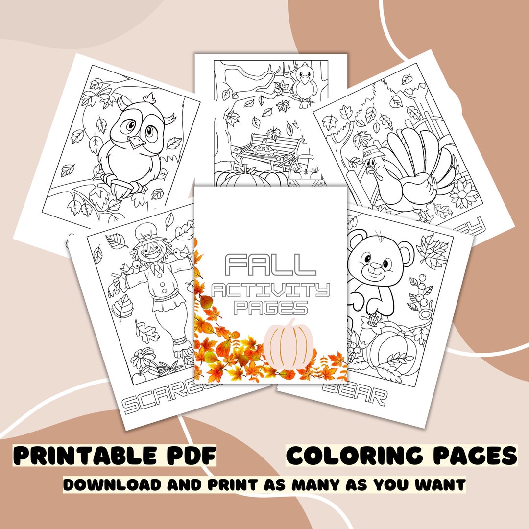 Fall Autumn Activity Book Coloring Pages Create Your Own - Etsy