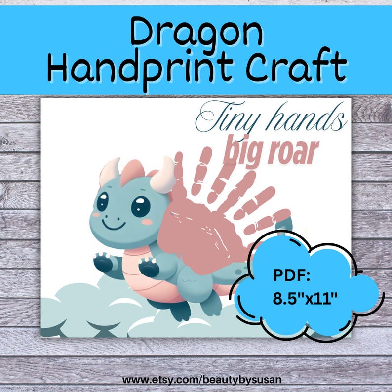Dragon Handprint Craft Printable | Kids DIY Art - Nursery or Fridge ...