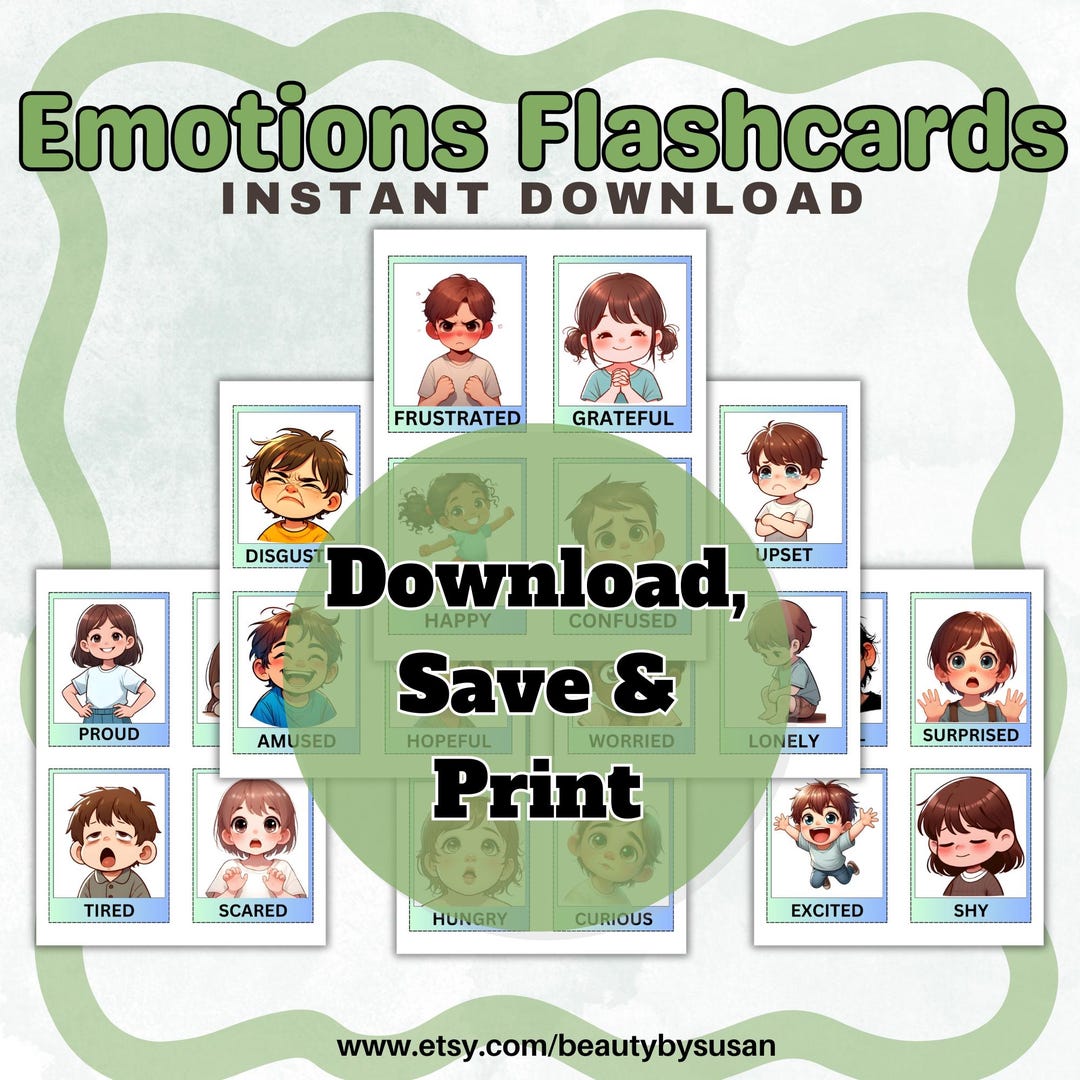 Emotions Flashcards for Kids – Teach Feelings & Social Skills With Fun ...