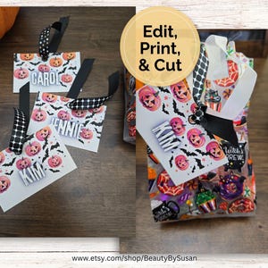 Editable Halloween Gift Tags | Personalized Gift Tags | Pumpkin and ...
