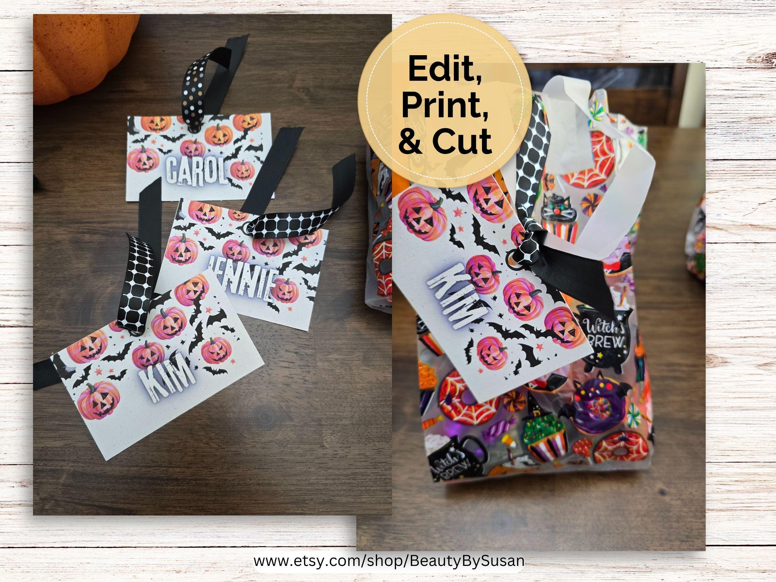Editable Halloween Gift Tags | Personalized Gift Tags | Pumpkin and ...