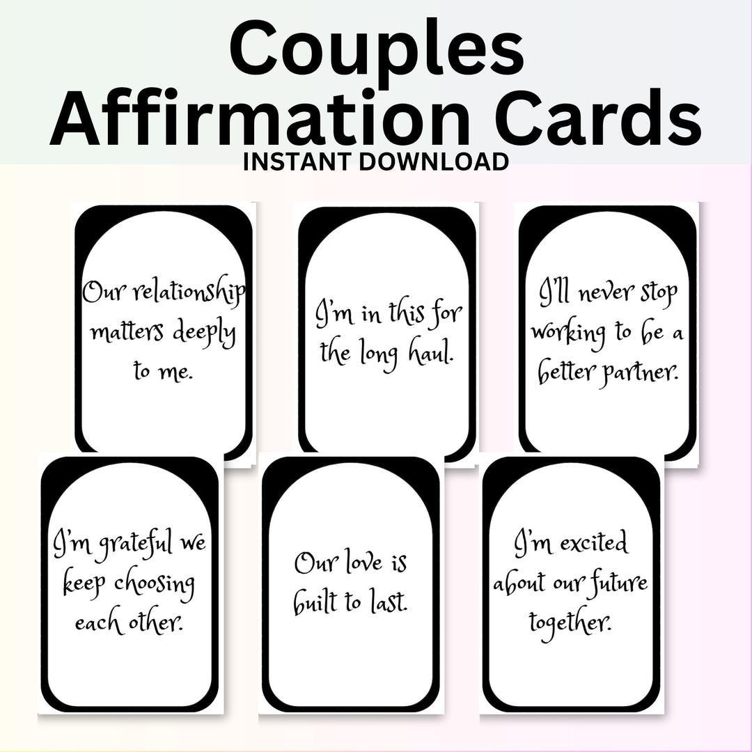 Couples Affirmation Cards: Romantic Love Notes, Printable Connection ...
