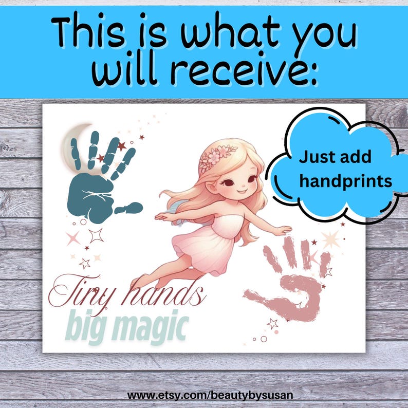 Fairy Handprint Craft Printable | Kids DIY Art - Nursery or Fridge ...