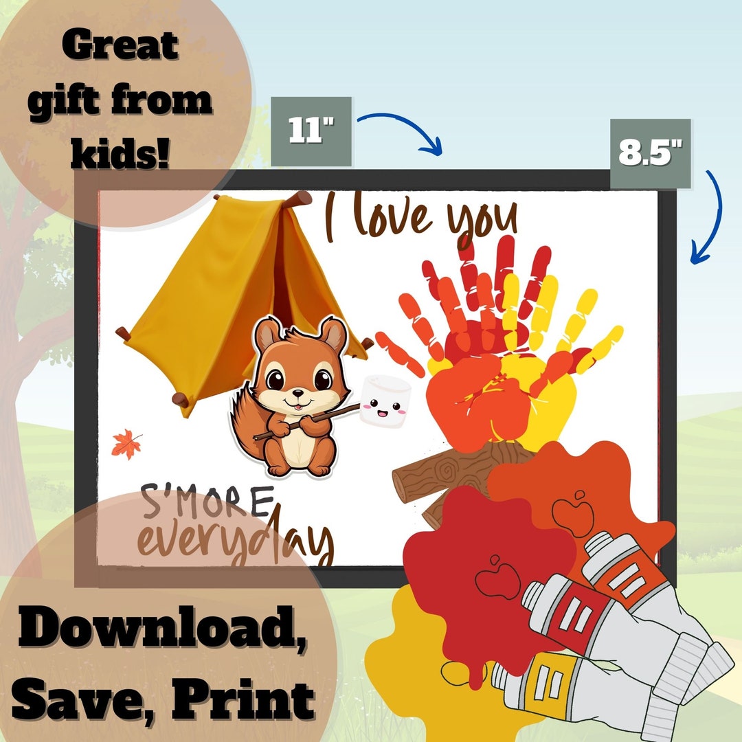 Little Squirrel Handprint Keepsake | Downloadable Handprint Artwork ...