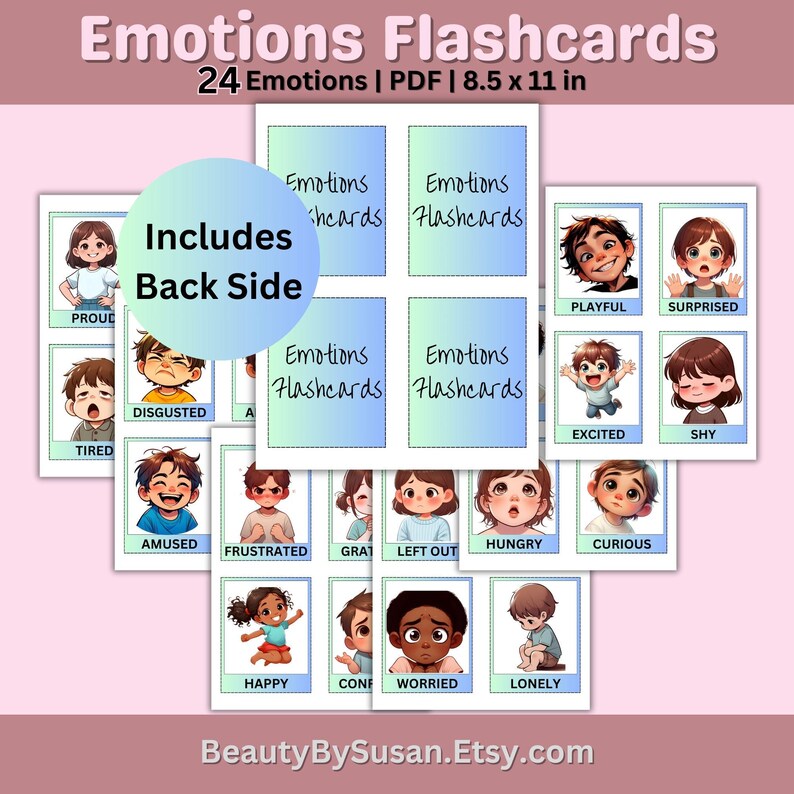 Emotions Flashcards for Kids – Teach Feelings & Social Skills With Fun ...