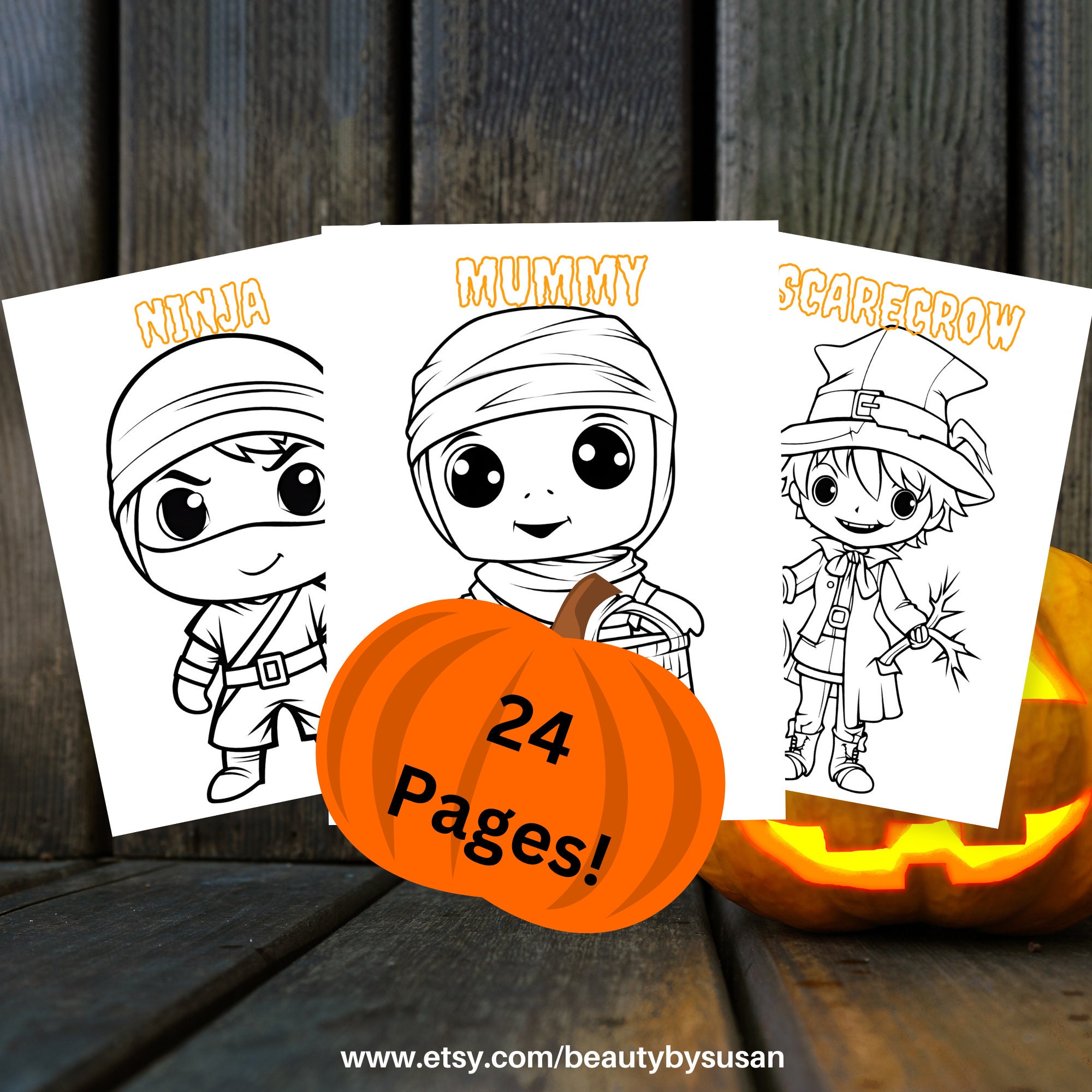 Halloween Coloring Pages for Kids | Halloween Character Coloring Book ...