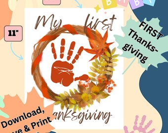 Thanksgiving Handprint DIY Art 5 Designs Fall Handprint Craft - Etsy