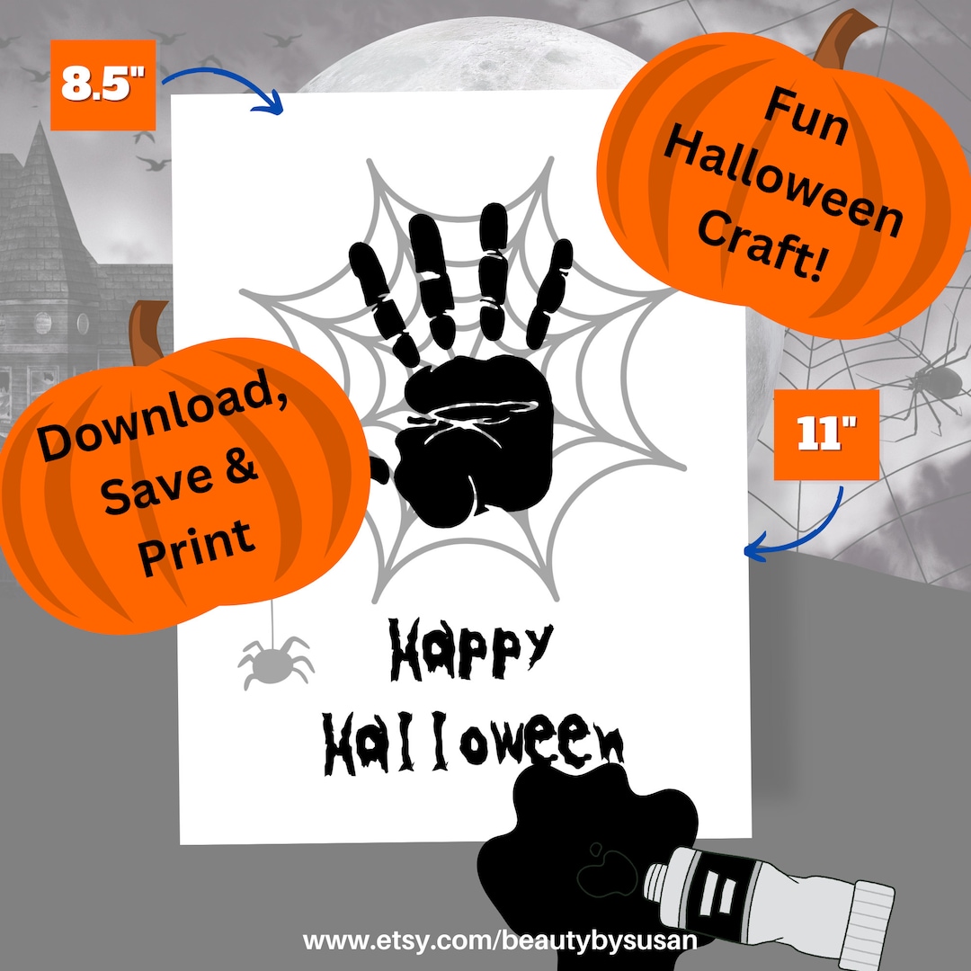 Halloween Spider Handprint Keepsake Art: DIY Baby Art, Personalized ...