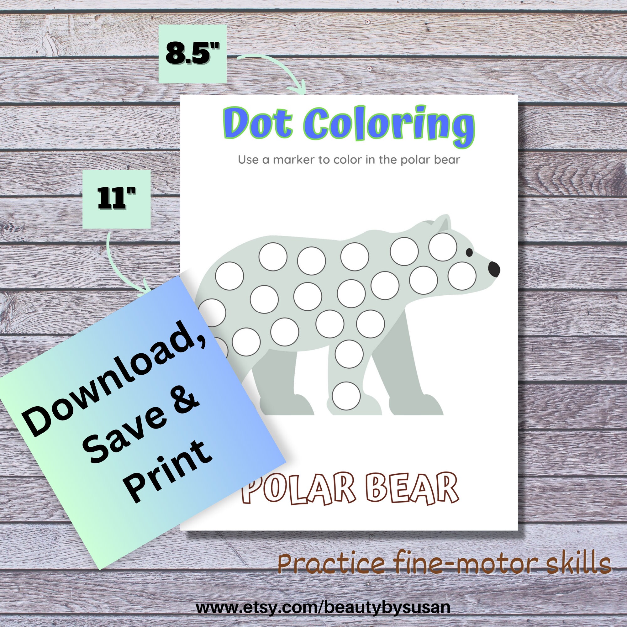 Zoo Animals Dot Marker Coloring Pages Early Learning - Etsy