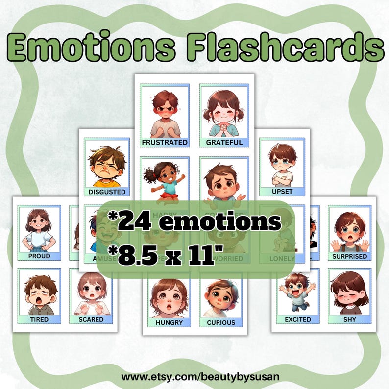 Emotions Flashcards for Kids: Social Skills & Feelings (digital ...
