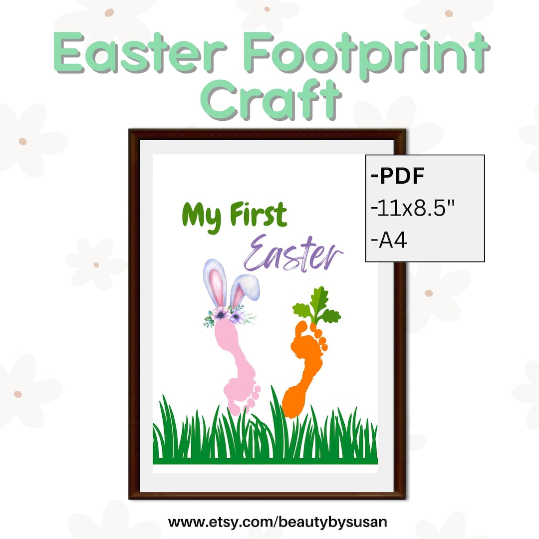 Easter Bunny Footprint Art: Baby Keepsake Craft (digital Download) - Etsy