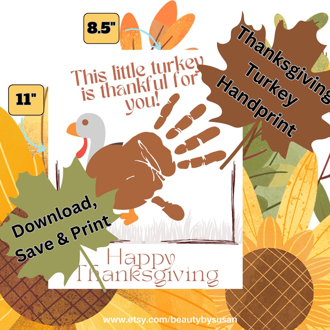 Capture the Moment With Handprints Thankful Little Turkey Handprint ...