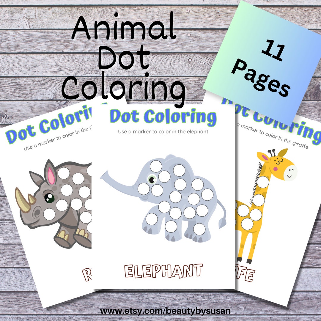 Zoo Animals Dot Marker Coloring Pages | Early Learning Coloring Pages ...