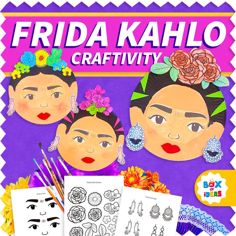 Frida Kahlo Art Activity for Kids • DIY Home Decor Kit • Mexican Arts ...