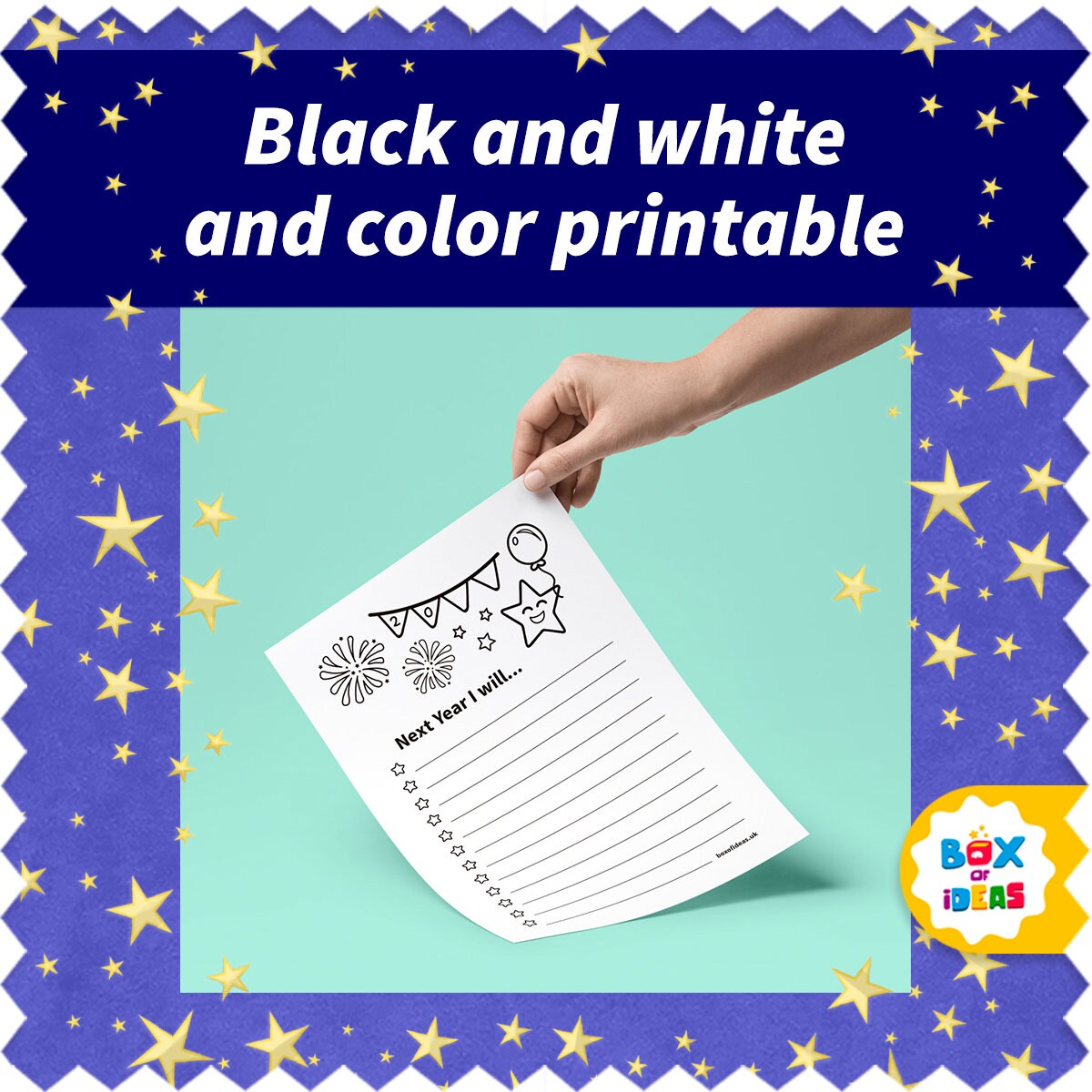 New Years Resolutions Writing Printable in English, Spanish and 10 More ...