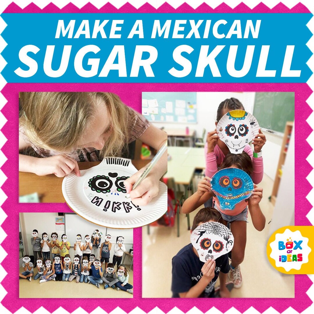 DIY Sugar Skull Mask • Day of the Dead Kids Craft • Cinco De Mayo ...