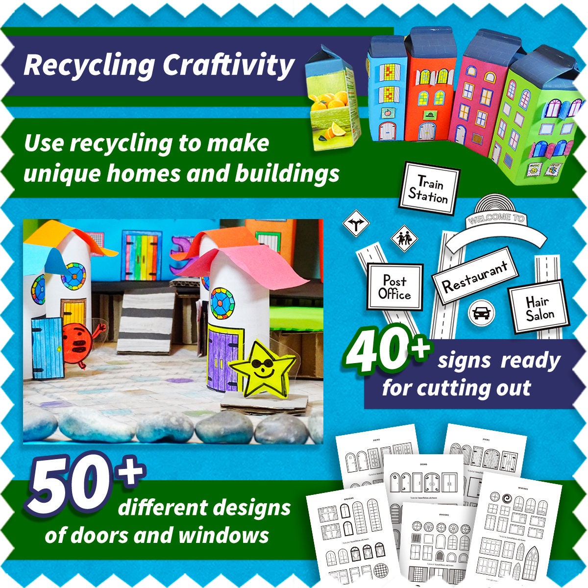 At Home Activity for Kids • Paper Houses • Arts and Craft Printables ...